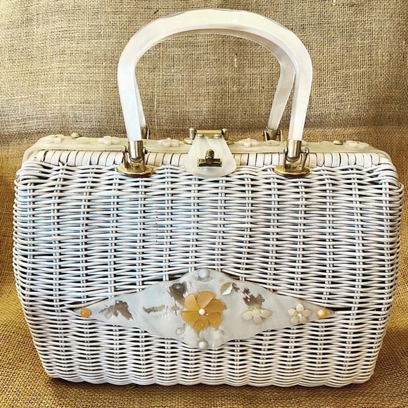 Tropical | Bags | Vintage Wicker Handbag | Poshmark
